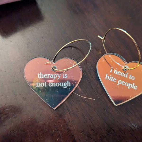 Iridescent Therapy is Not Enough I Need to Bite People Heart Hoop ...