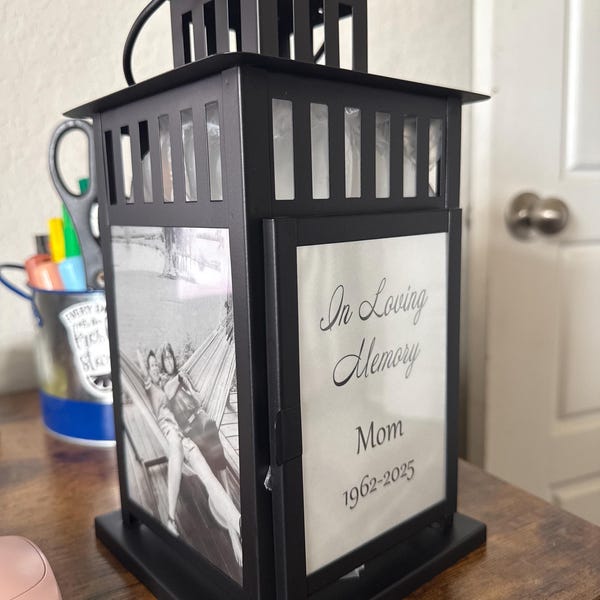 Family Tree, Photo Lantern, Memorial Lantern ,memorial Candle, Sympathy ...