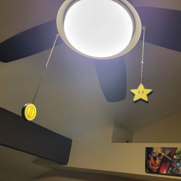 Mario Ceiling Fan Pull | Mario Bedroom | Super Home Decor | Super Star ...