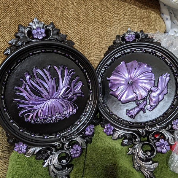Gothic Floral Wall Plaques | Victorian Wall Art | Dark Romantic Home ...