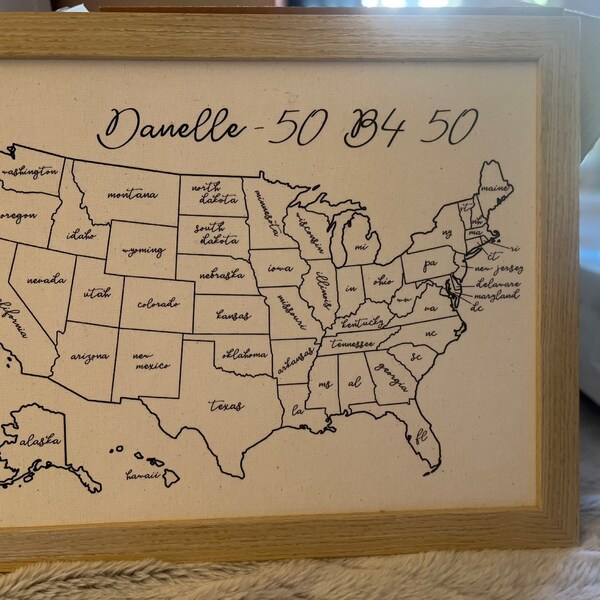 Push Pin Map, Personalized Gift Travel Map United States, Second ...