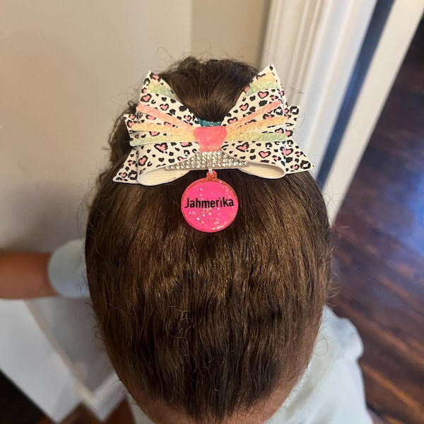 Kitty Cat Customizable Hair Bow, Customizable Name Tag - Etsy