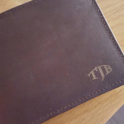 Custom Personalized Laser Engraved Genuine Leather Monogram Wallet - Etsy