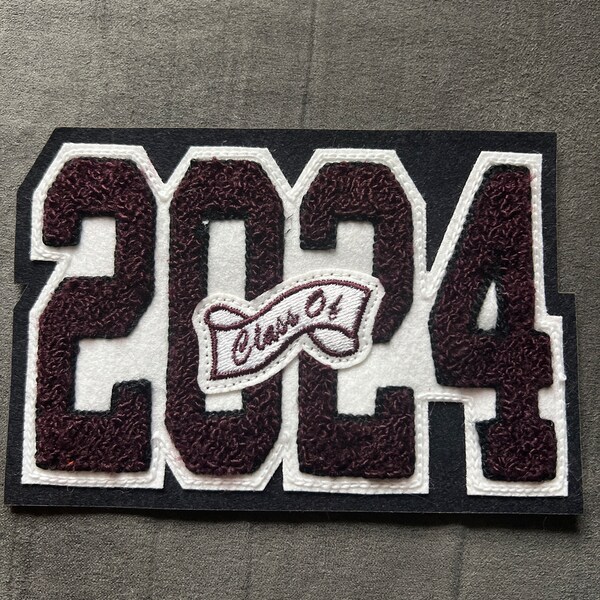 Chenille Graduation Year Custom Letterman Jacket Patch - Made in USA - Etsy