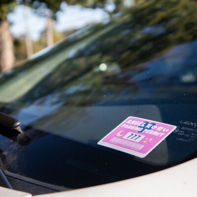 ANGEL PARKING PERMIT Angel Numbers Good Luck Affirmations Pastel Moon ...