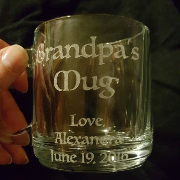 Custom Coffee Mug - Etched Glass Mug Make Great Gifts for Coffee ...