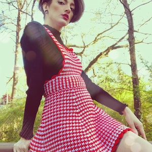 Alice Pinafore Dress Retro Houndstooth Crochet Dress Pattern - Etsy