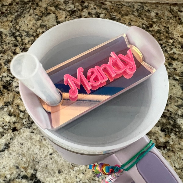 Stanley Name Plates Lid Toppers Cup Accessories Pink Blue Personalized ...