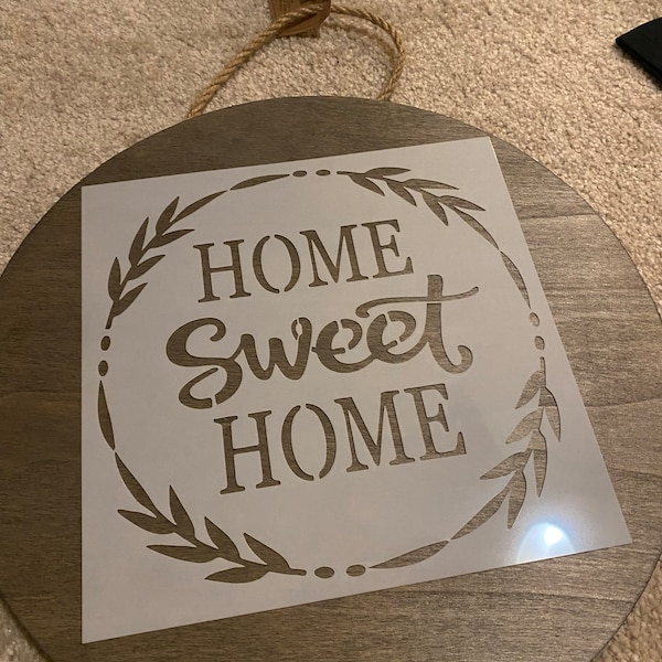 Reusable Stencil, Home Sweet Home Stencil for Painting, DIY Home Decor ...
