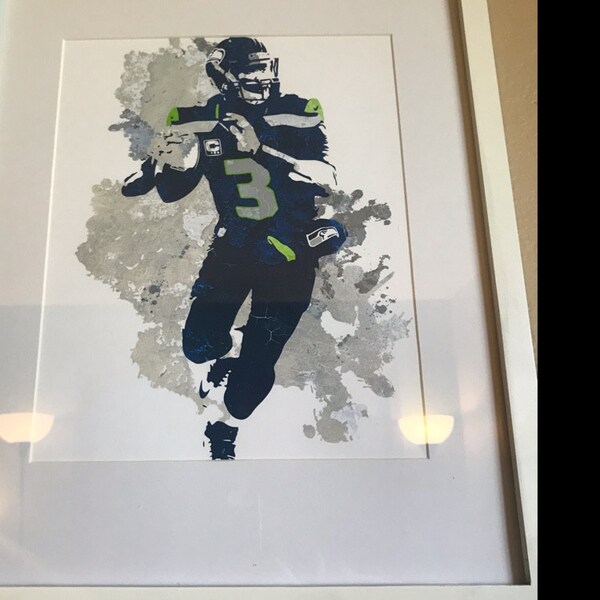 Fan Art Poster, Russell Wilson Seattle Seahawks Poster, Wall Art ...