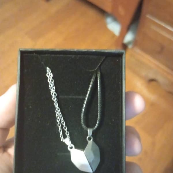 Magnetic Heart 2-piece Matching Couples Necklace Set, Personalized ...