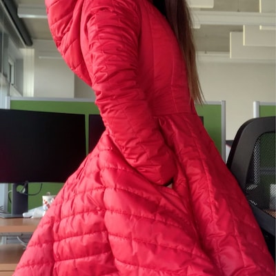 Extravagant Red Quilted Jacket,women Quilted Coat,red Peplum Quilted ...