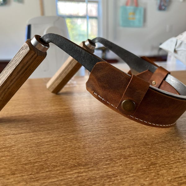 Curved Adze With Leather Case. Wood Carving Tool. Camping Axe ...