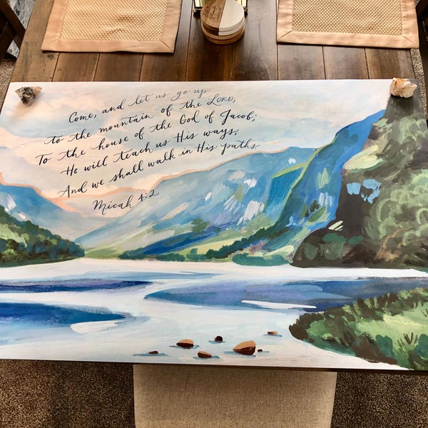 Scripture Landscape Art Print | Modern Christian Art | "to You I Lift ...