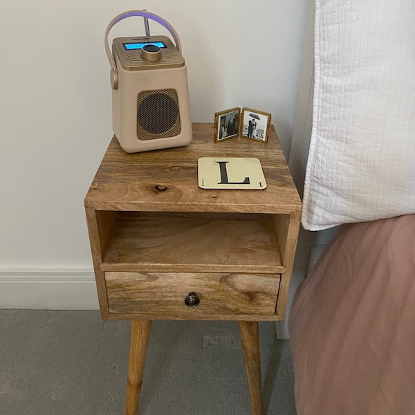 Narrow Bedside Table • Small Bedside Table • Slim Bedside Table • Cute ...
