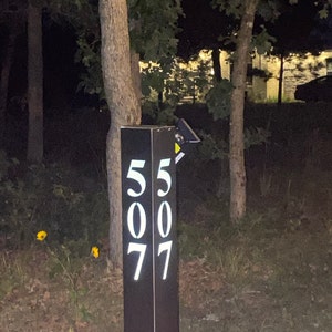 43 Tall Custom Steel Address Sign, Solar Powered LED Lighted. - Etsy