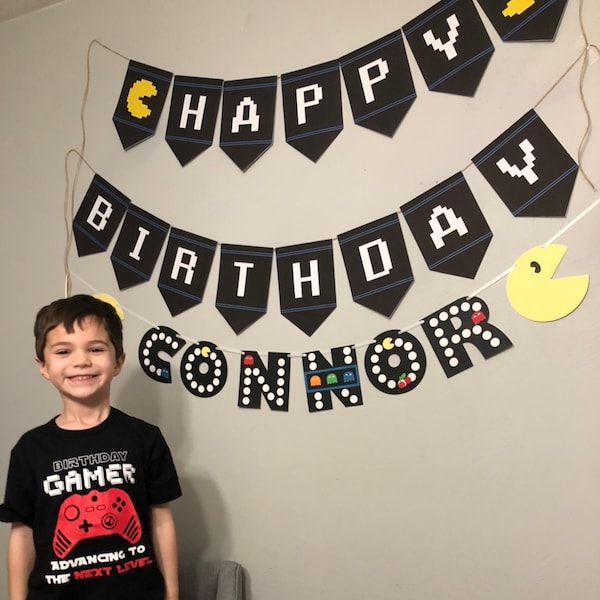 80s Arcade Birthday Banner, Personalized Arcade Banner, Arcade Birthday ...