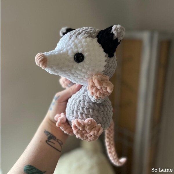 PATTERN: Plush Polly the Possum Pattern - Amigurumi Chunky Possum ...