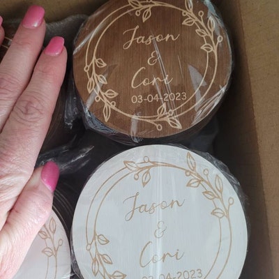 Wedding Favors for Guests, Custom Wooden Coasters, Favors for Guests in ...