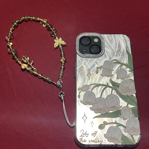 Phone Charm Silver Butterfly,black Bead Phone Strap Charm,unique Black ...