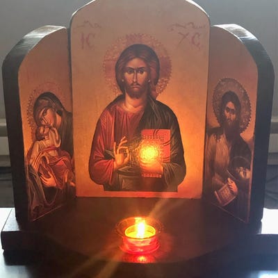 The Last Supper Icon, Holy Communion Handmade Greek Orthodox Icon ...