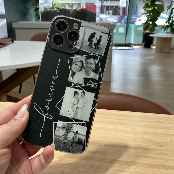 Personalised Photo Collage Phone Case Soft Silicone Cover for Apple ...