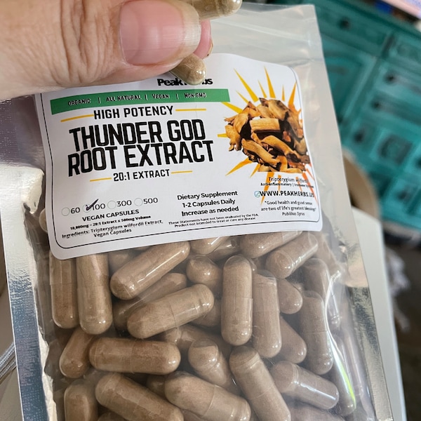 Thunder God Root Extract Capsules - Pure Tripterygium Wilfordii 20x ...