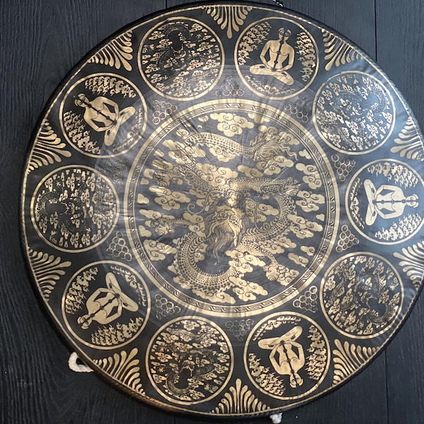 45 Cm Diameter, Traditional Tibetan Drum DHYANGRO for Buddhist Rituals ...