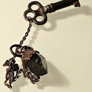 Mega Copper Quartz Crystal and Malachite Wand Magic Wand Wiccan Witch ...