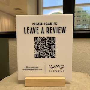 Arched QR Code Social Media Sign 6x7.75 Scannable Table Desk Signage ...