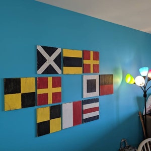 Individual Nautical Flags Sailing Flags Wooden Wall Art Sailing Decor ...