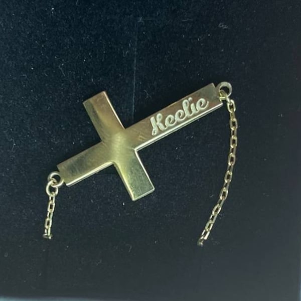 Cross Name Bracelet, Baptism Gift, Personalized Cross Bracelet With ...