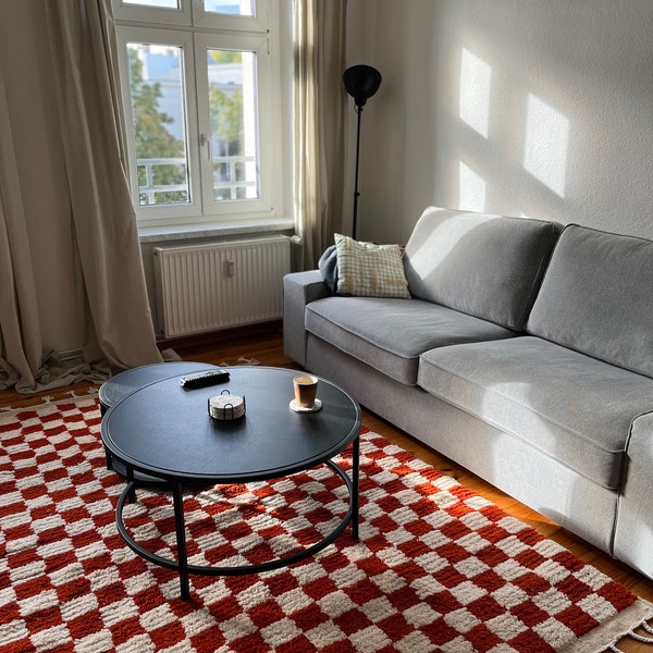 Soft GREEN WOOL Living Room ,berber Grid Pattern Rug ,stunning Moroccan ...