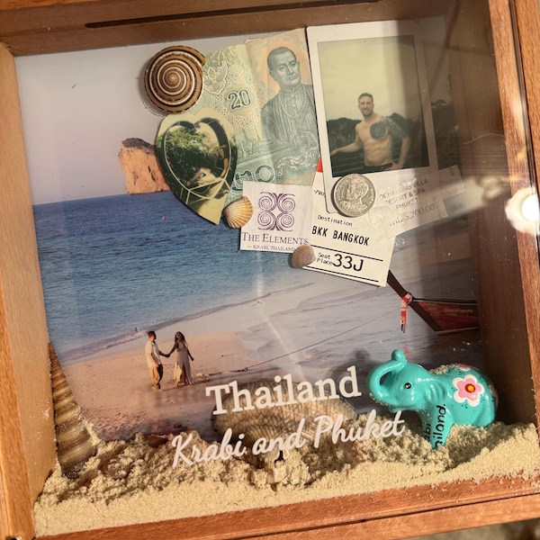 Travel Shadow Box, Adventure Memory Box, Ticket Keepsake Box, Gifts for ...
