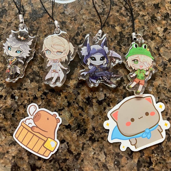 Identity V Survivor Phone Charms | Idv 2” Double-sided Glitter Epoxy ...