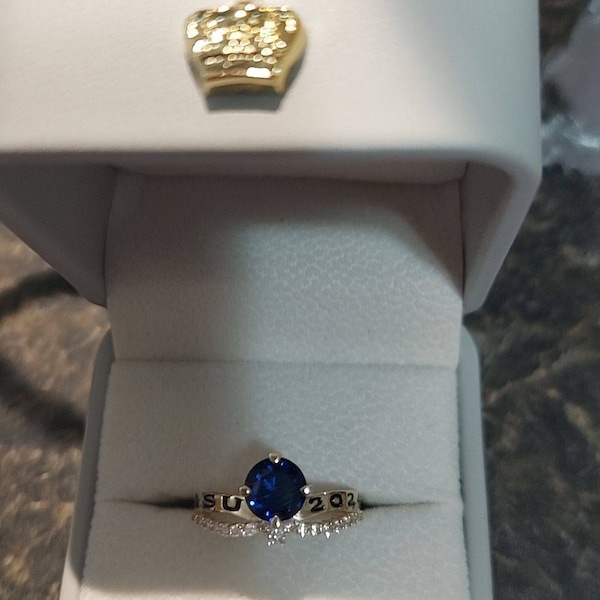 Customized Class Ring for Women,graduation Ring, College Ring, Sterling ...