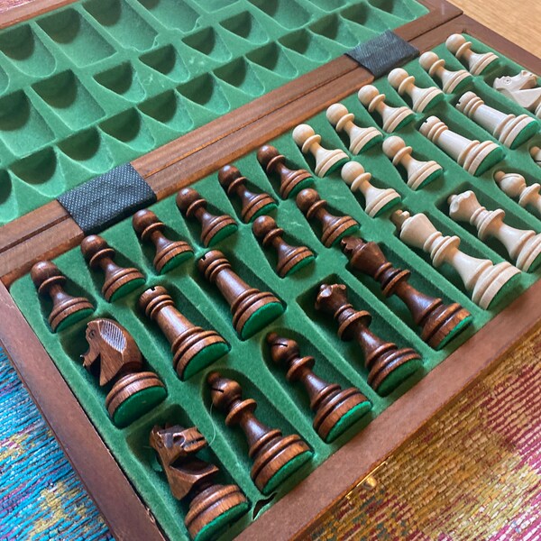 Original Tournament Chess Set No3, Inlaid Chess Board, Hand Curved ...