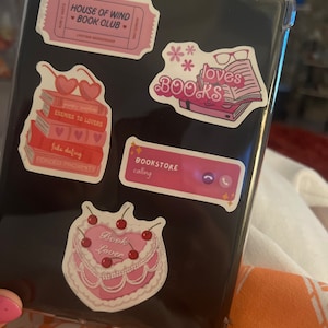 Pink Bookish Stickers - Etsy UK