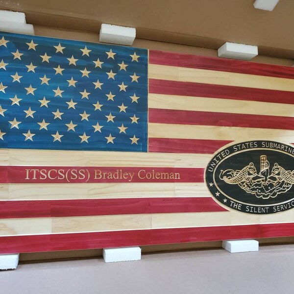 US Navy Submariner American Rustic Flag - Etsy