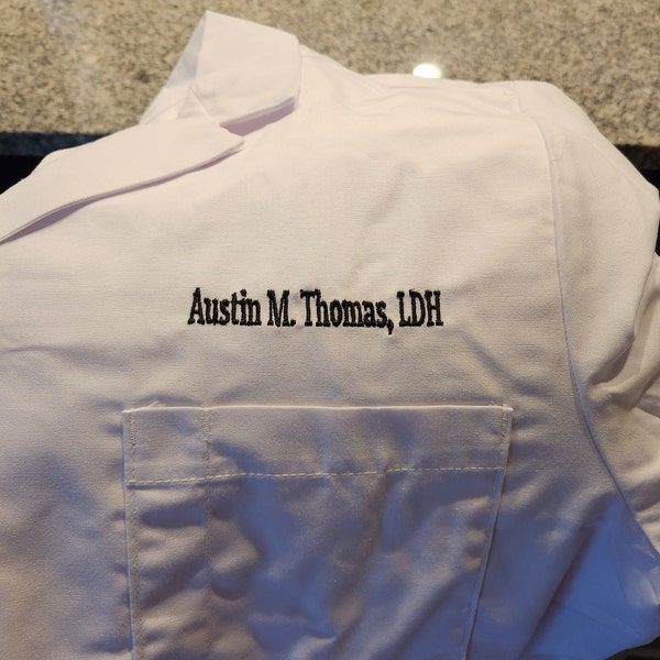 Men's Embroidered White Lab Coat - Men's Long Lab Coat - Etsy