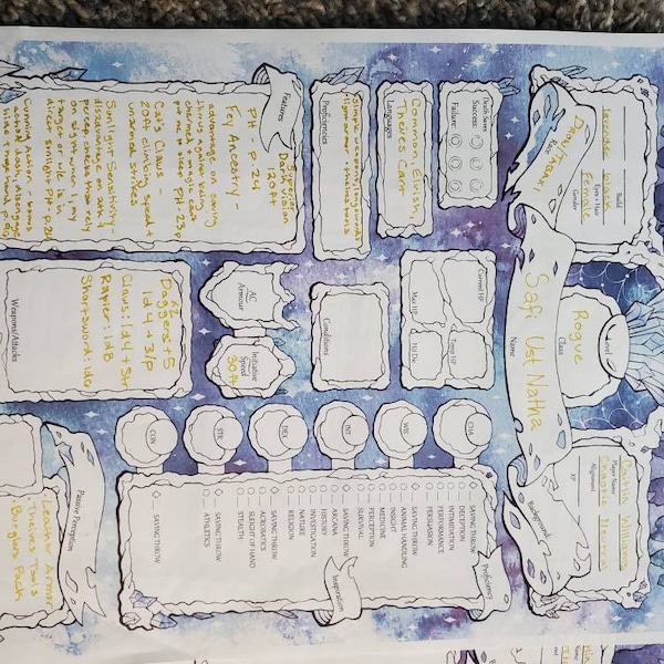 Underdark Character Sheets - D&D 5e - Etsy
