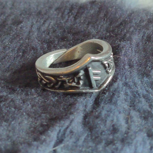 Viking Rune Ring - Your Choice of Rune Symbol - Adjustable US Sizes 9 ...