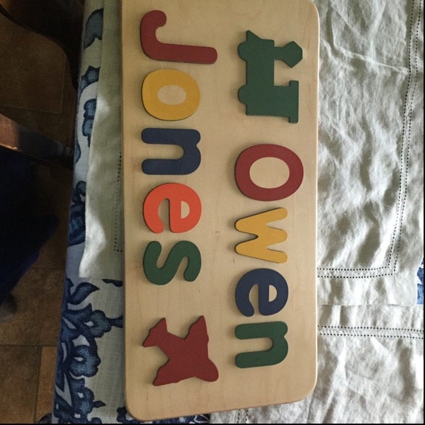 Wood Name Puzzle for Two Names, Kids Birthday Gift, Personalized ...