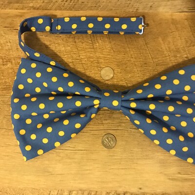 Roger Rabbit Bow Tie Yellow Polka Dot Blue Bowtie Pre-tied - Etsy