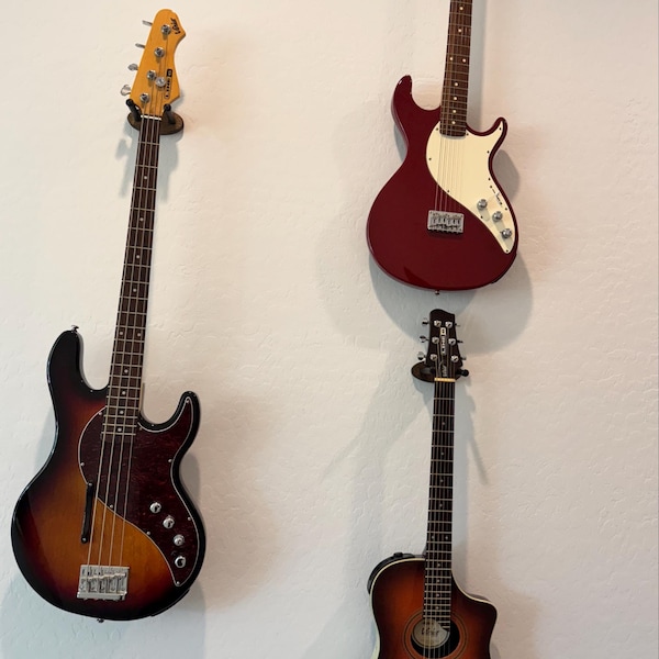 Rustic Modern Oval Guitar Wall Mount Handmade - Black/brown - Etsy