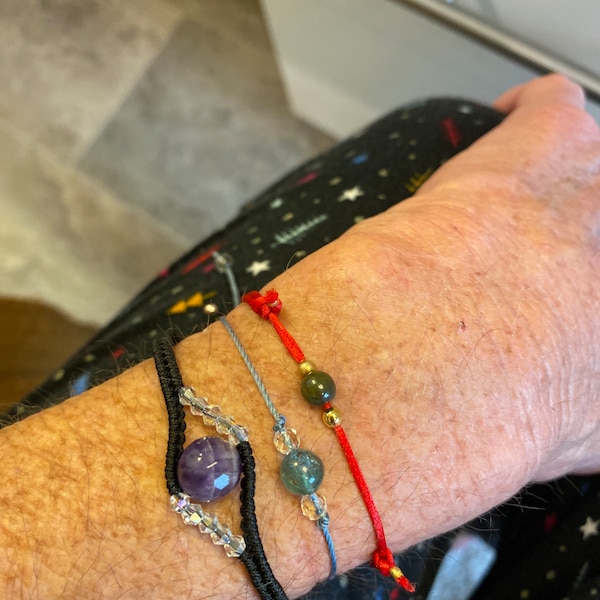 Gold Anklet With Stone Beads, Red String Anklet, Red String of Fate ...