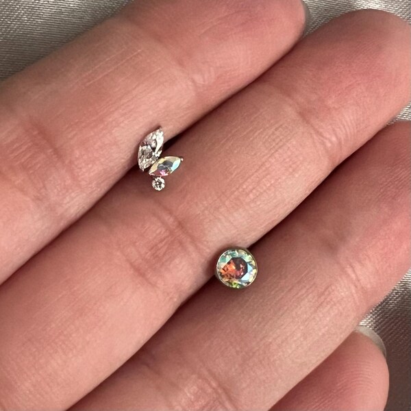 Tiny 1mm 1.5mm 2mm Nose Studs Diamond Nose Rings 14K Gold Plated Nose Bone Thin 22 Gauge Nose ...