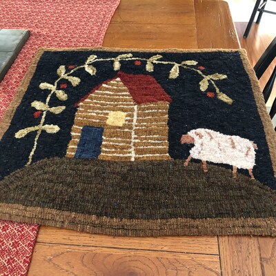 Rug Hooking PATTERN, Chicken Stroll, 23x54, 17x40, Chicken, Rooster, Primitive, Hooked Rug ...