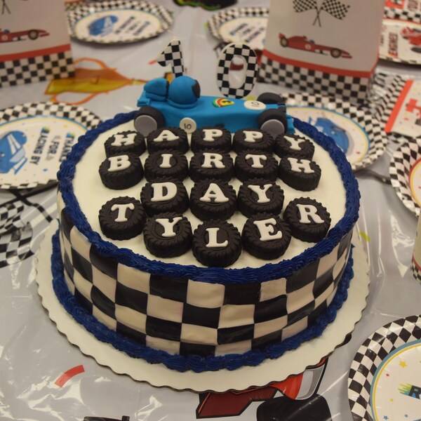 Checkered Edible Cake Strips Car Racing Party Cake Wrap Frosting Sheet ...