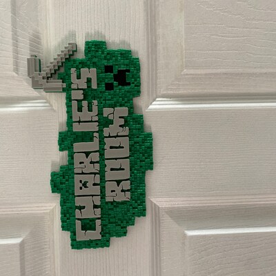 3D Door Sign Minecraft-inspired Personalized Name Custom Kids Bedroom ...